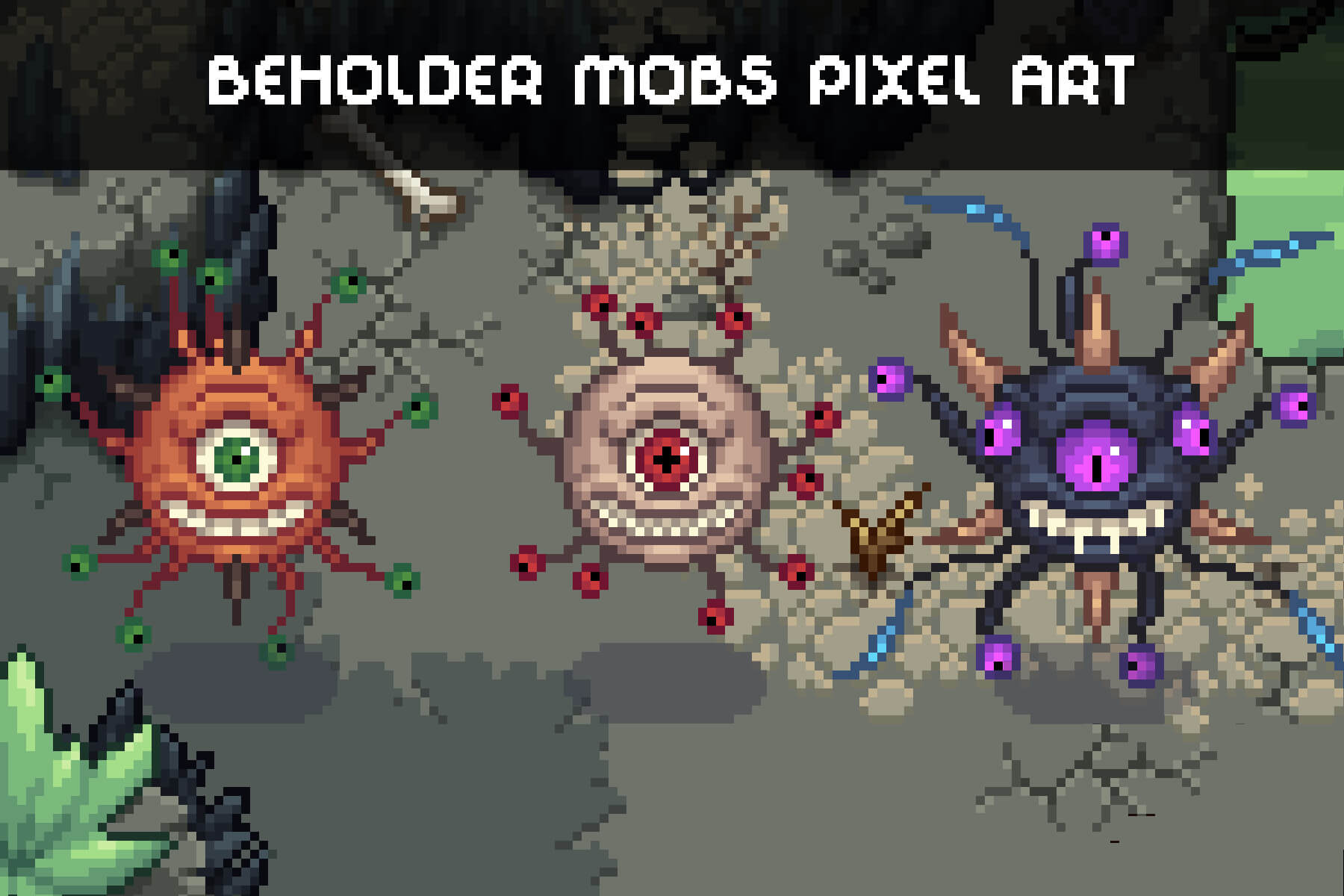 Beholder Monsters Top-Down Pixel Art Sprites - CraftPix.net