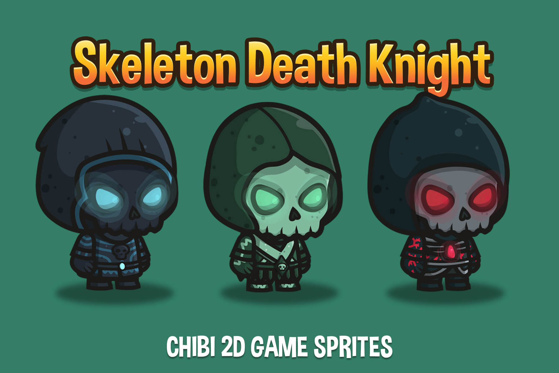 Chibi Skeleton Death Knight Character Sprites - CraftPix.net