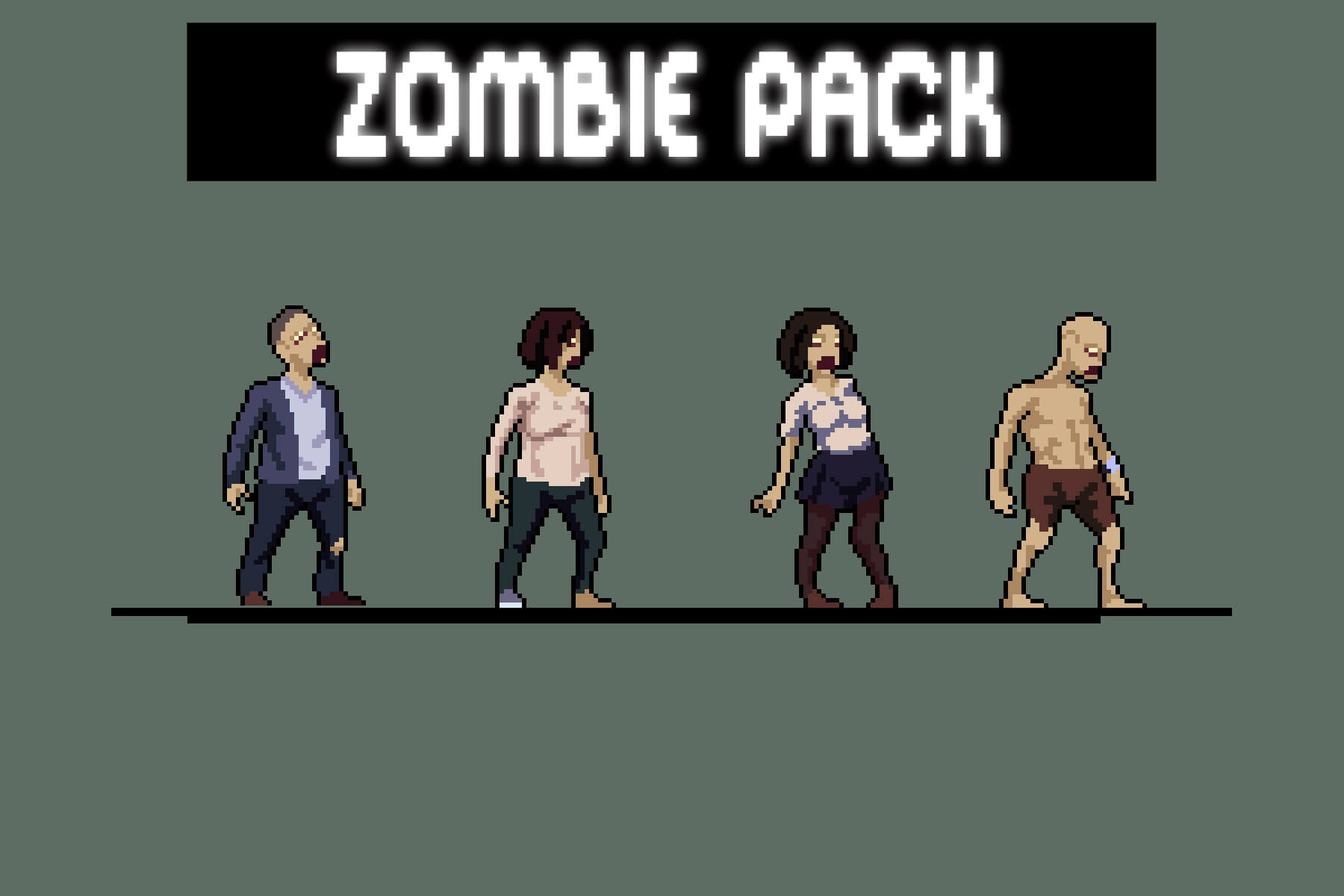 Free Urban Zombie Sprite Sheet Pixel Art Pack - CraftPix.net