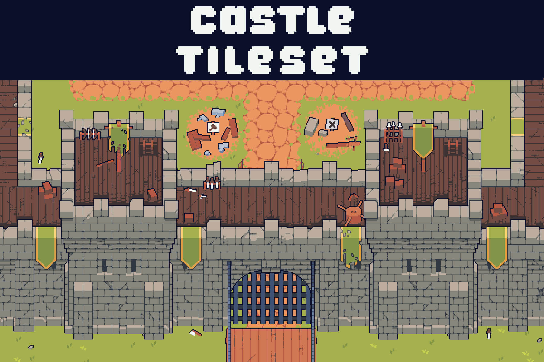 Castle Pixel Tileset for Defense Game - CraftPix.net