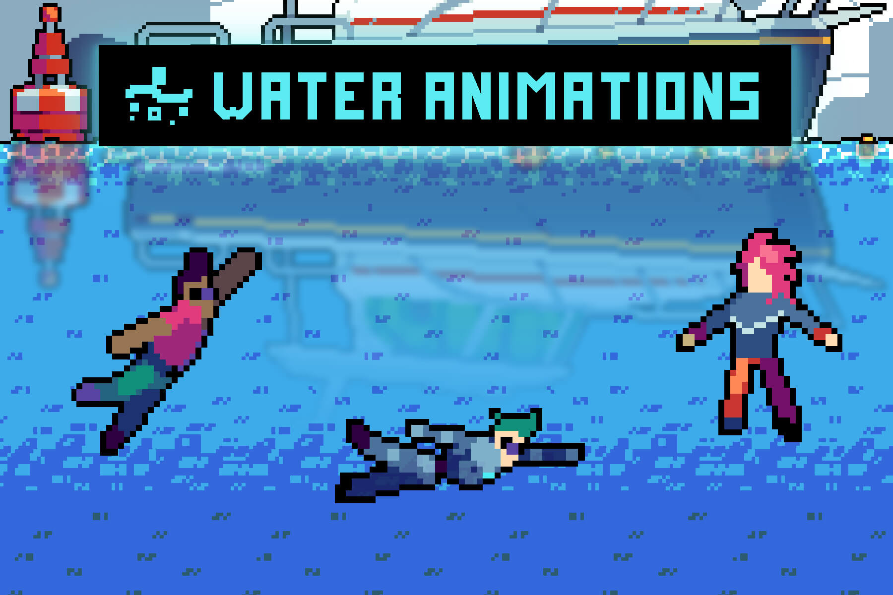 Cyberpunk Swimming Characters Pixel Art - CraftPix.net Cyberpunk Swimming Characters Pixel Art - CraftPix.net