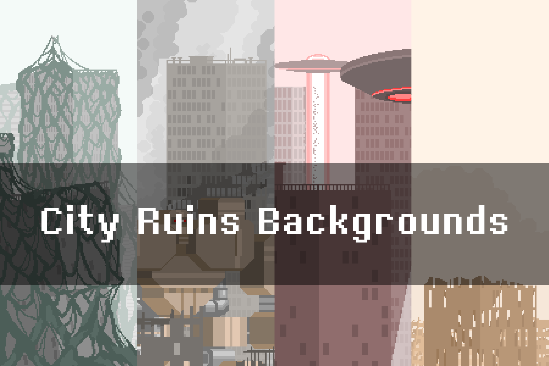 Free City Ruin Backgrounds Pixel Art - CraftPix.net
