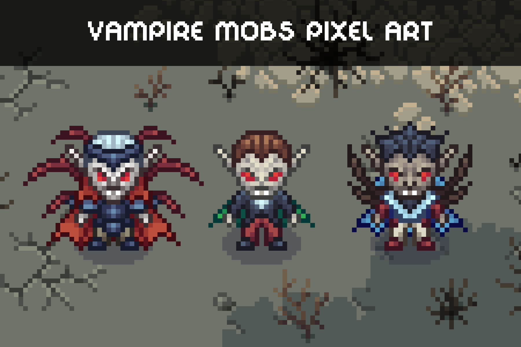 Free Vampire 4-direction Pixel Character Sprite Pack - CraftPix.net