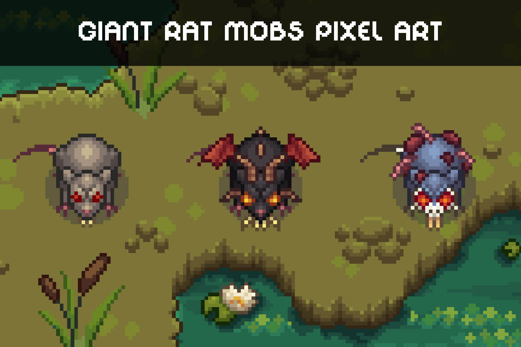 Giant Rat 4-Direction Pixel Character Sprite Pack - CraftPix.net