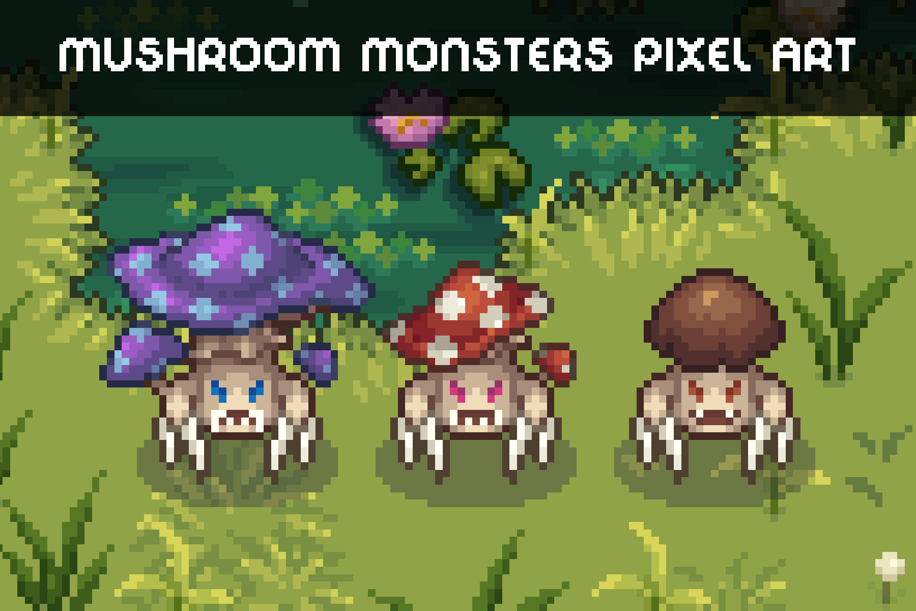 Top-Down Pixel Mushroom Sprite Pack - CraftPix.net