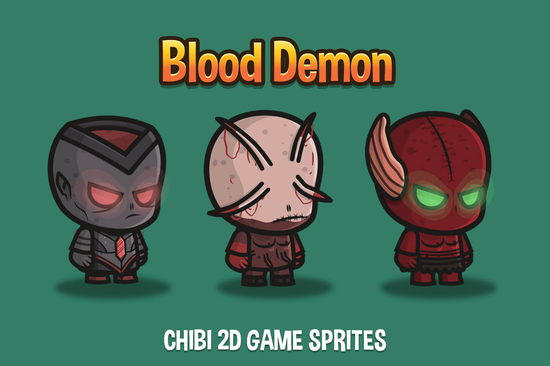 Chibi Blood Demon Character Sprites - CraftPix.net