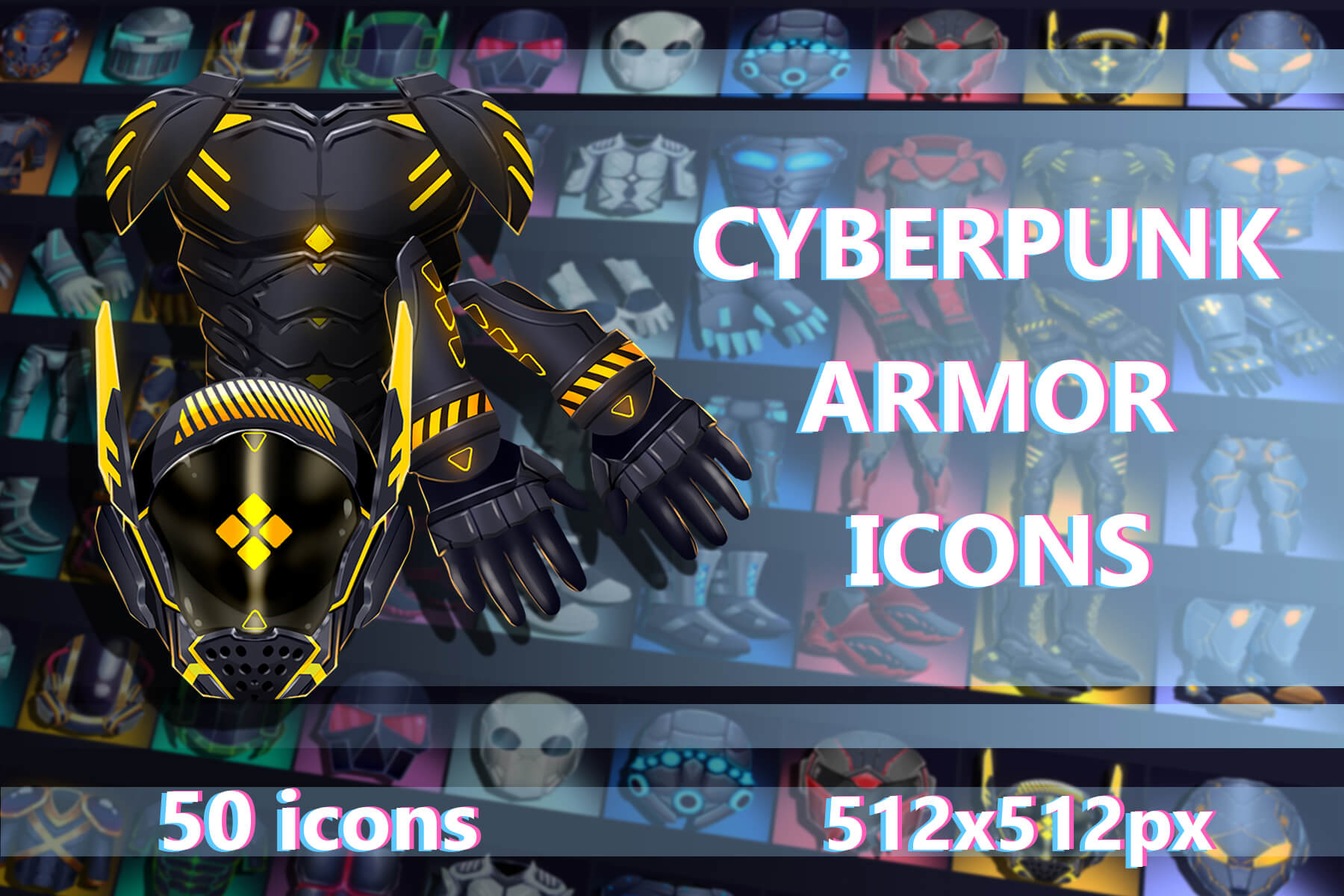 Cyberpunk Armor Game Icons Download - CraftPix.net