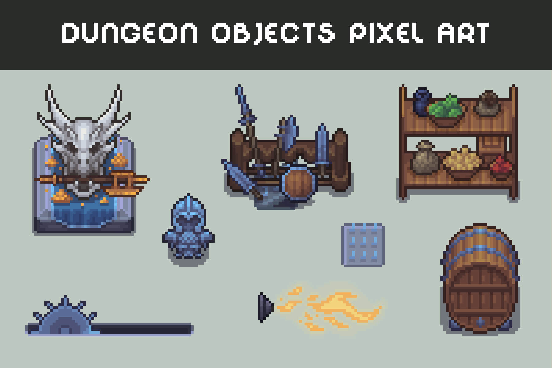 Free Pixel Art Dungeon Objects Asset Pack - CraftPix.net