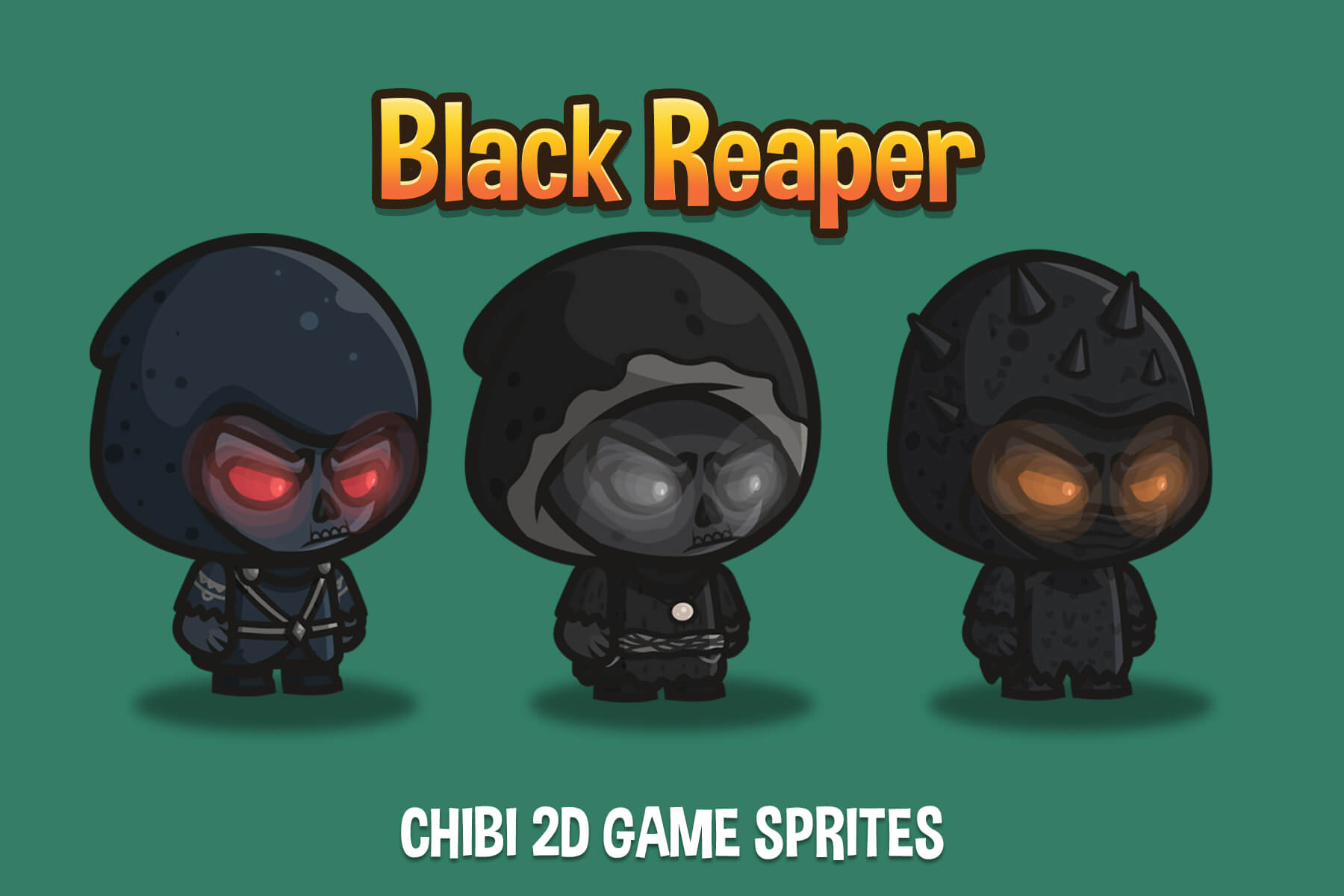 Chibi Black Reaper Character Sprites - CraftPix.net