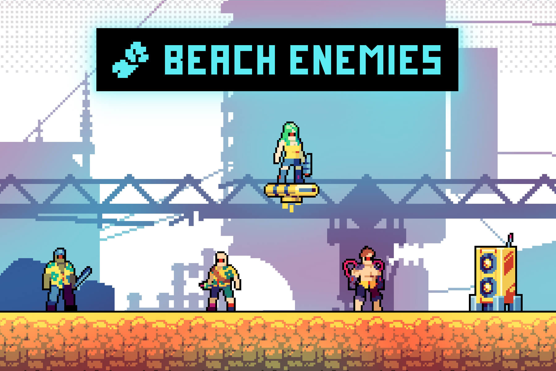 Cyberpunk Enemies Asset Pixel Pack for Beach Location - CraftPix.net