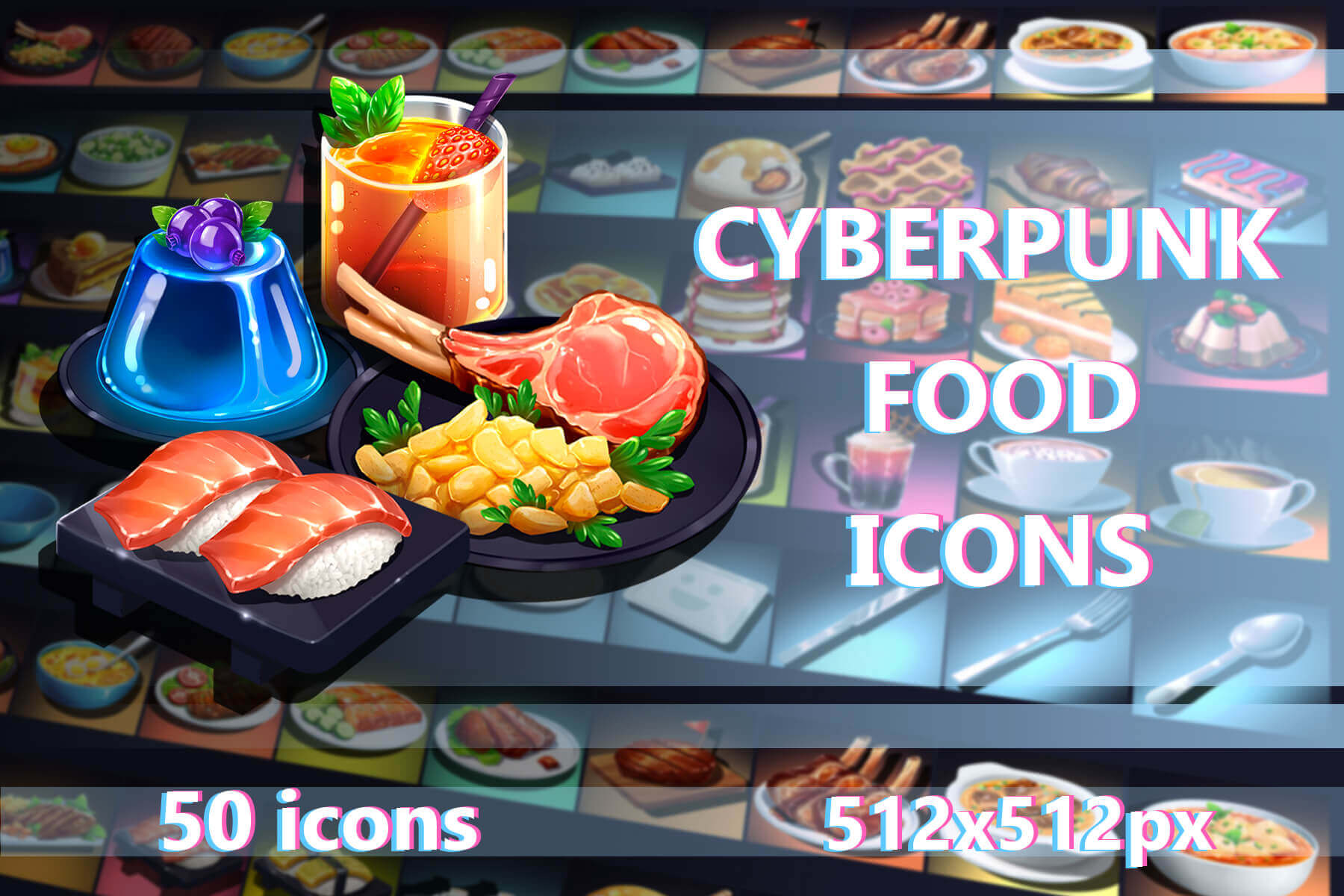 Free Different Food Icons for Video Game - CraftPix.net