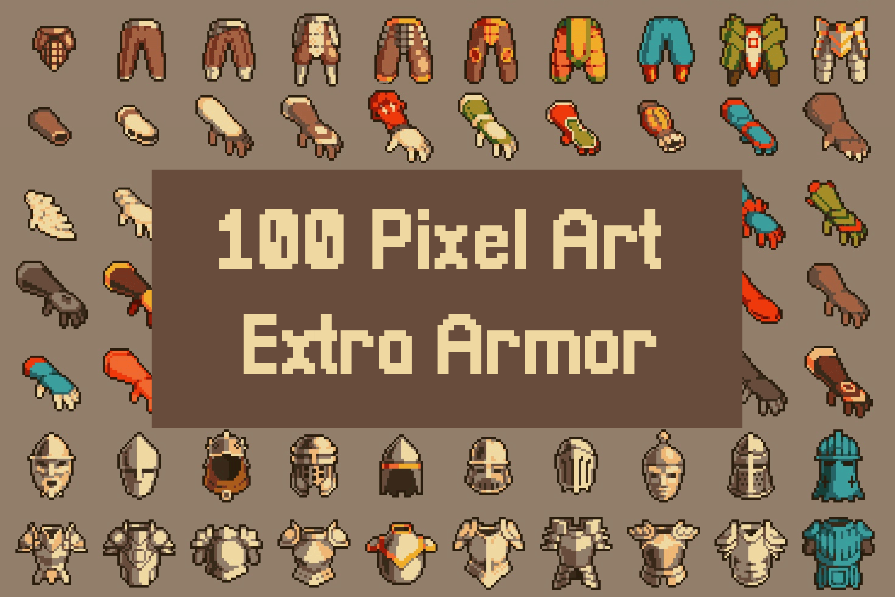 Pixel Art Knight Armor 32x32 Icons - CraftPix.net