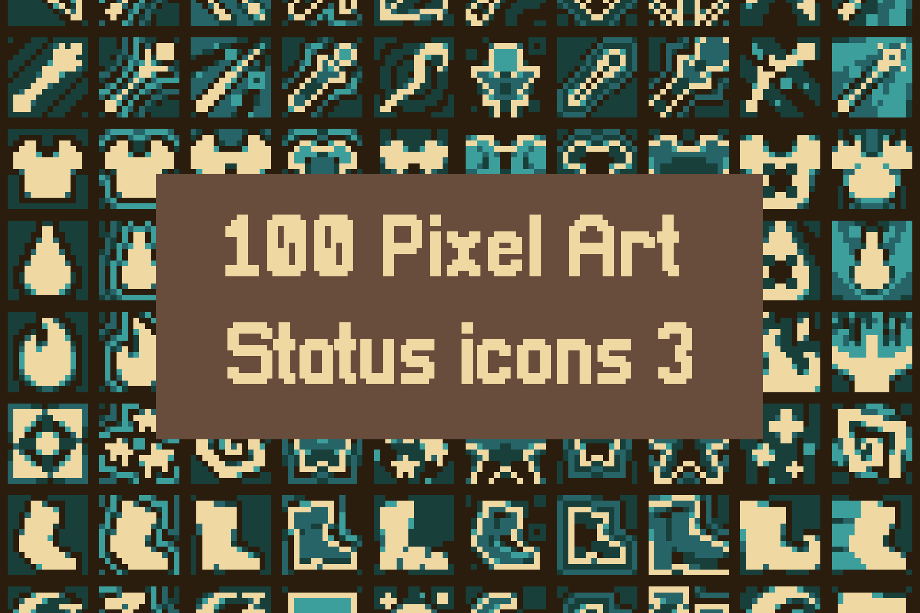 RPG Pixel Magic Buff & Debuff 16x16 Icons - CraftPix.net