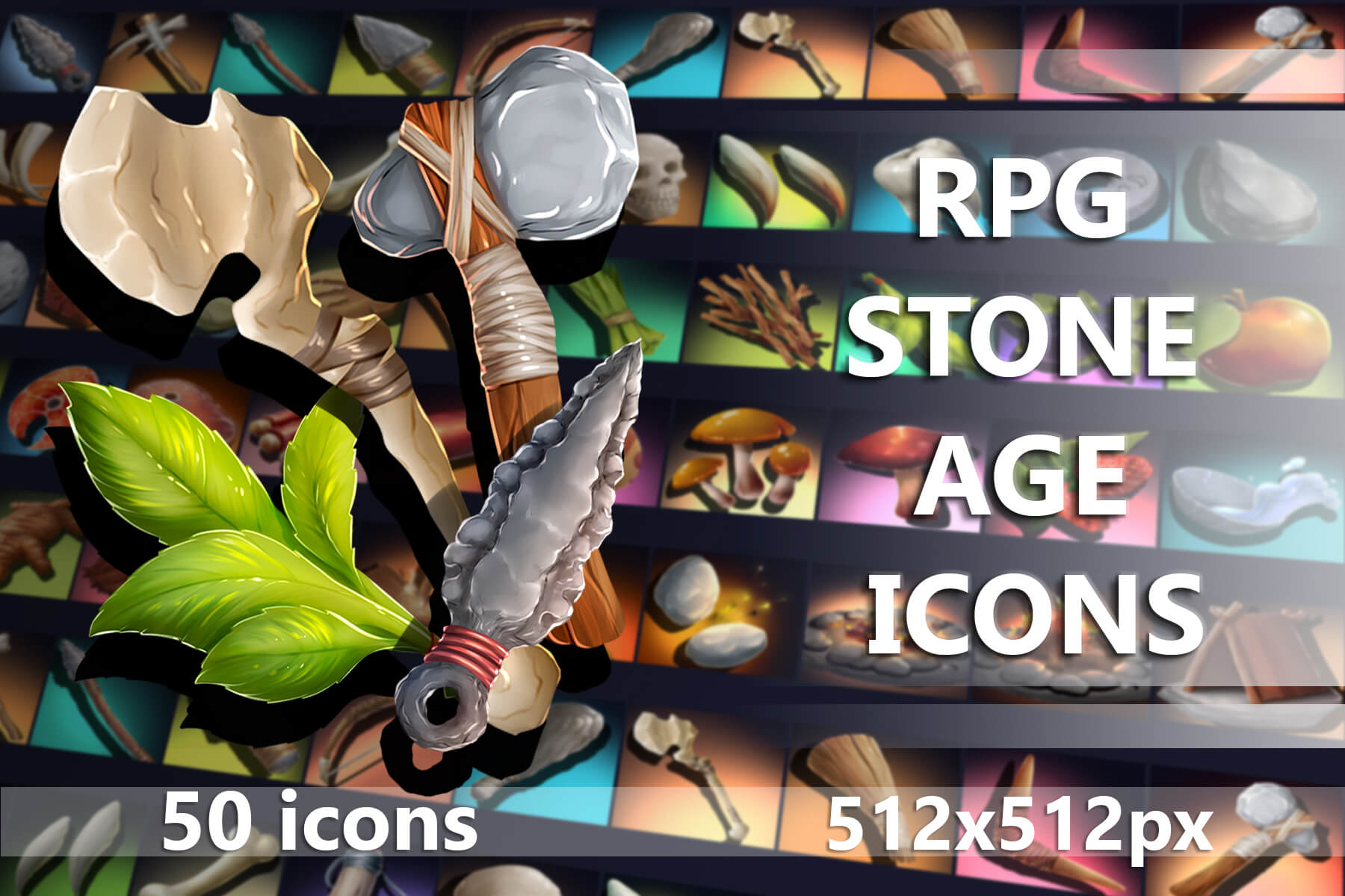 RPG Stone Age Game 512x512 Icons - CraftPix.net