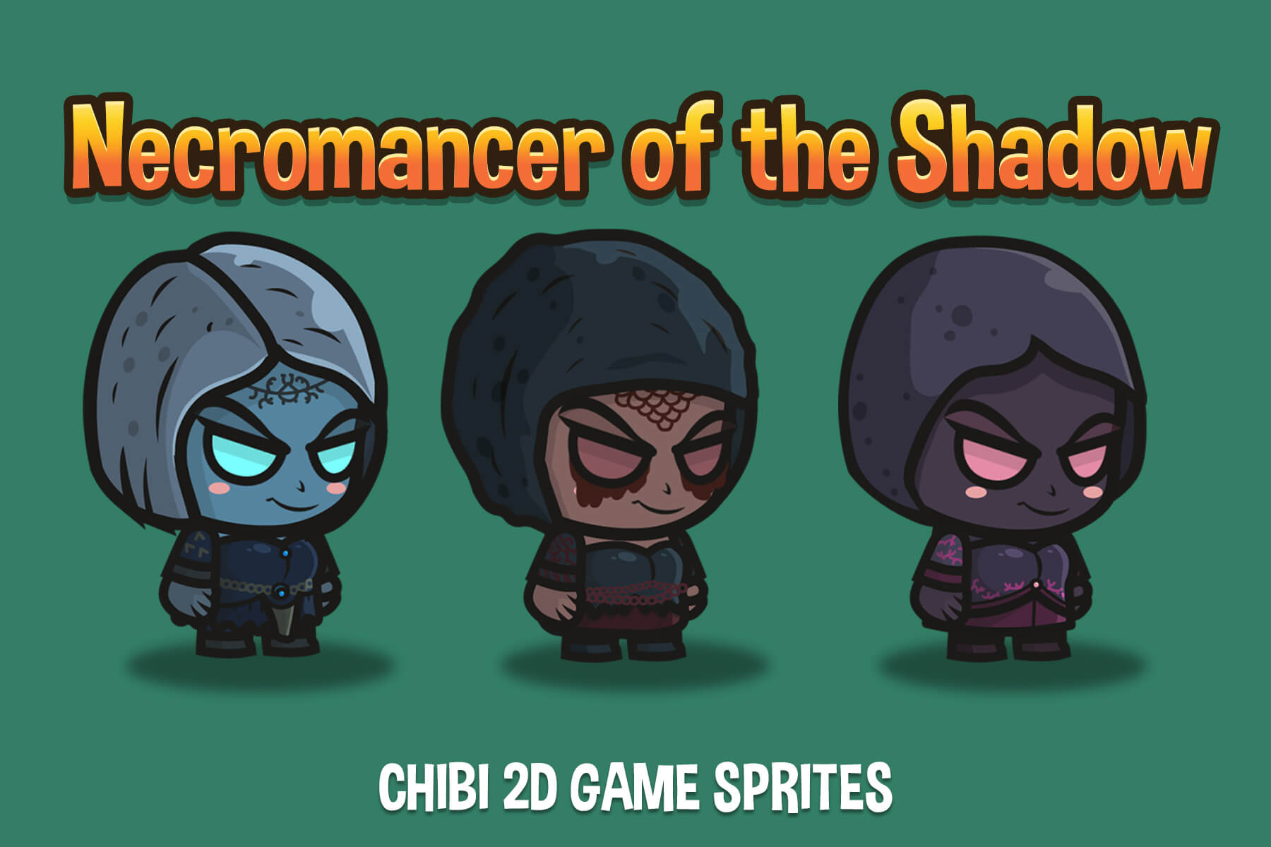 Free Chibi Necromancer of the Shadow Character Sprites - CraftPix.net