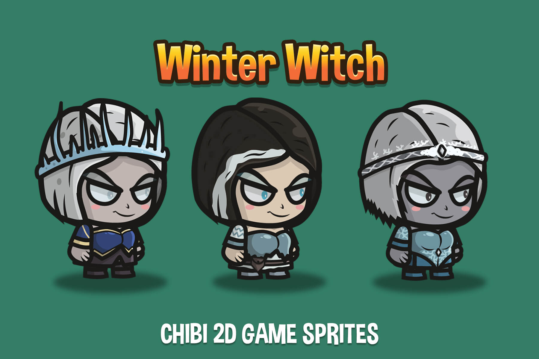 Chibi Winter Witch Character Sprite - CraftPix.net
