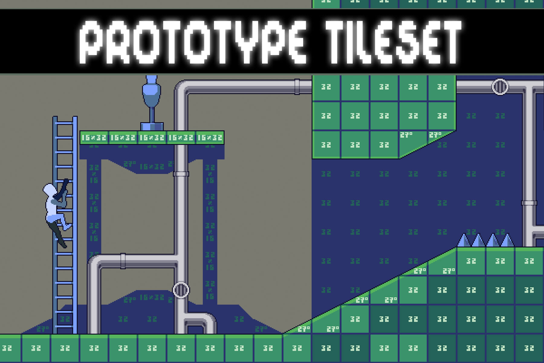Free Prototype 2D Platformer 32x32 Pixel Tileset - CraftPix.net
