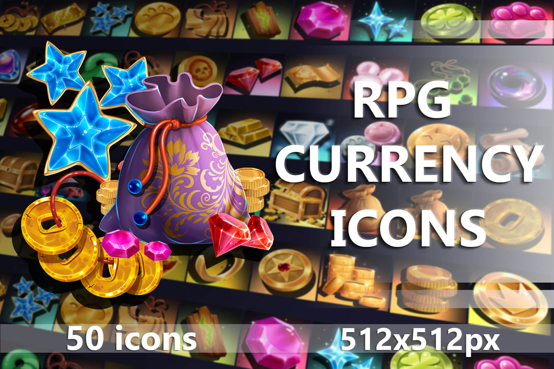Free RPG Currency Game 512x512 Icons - CraftPix.net