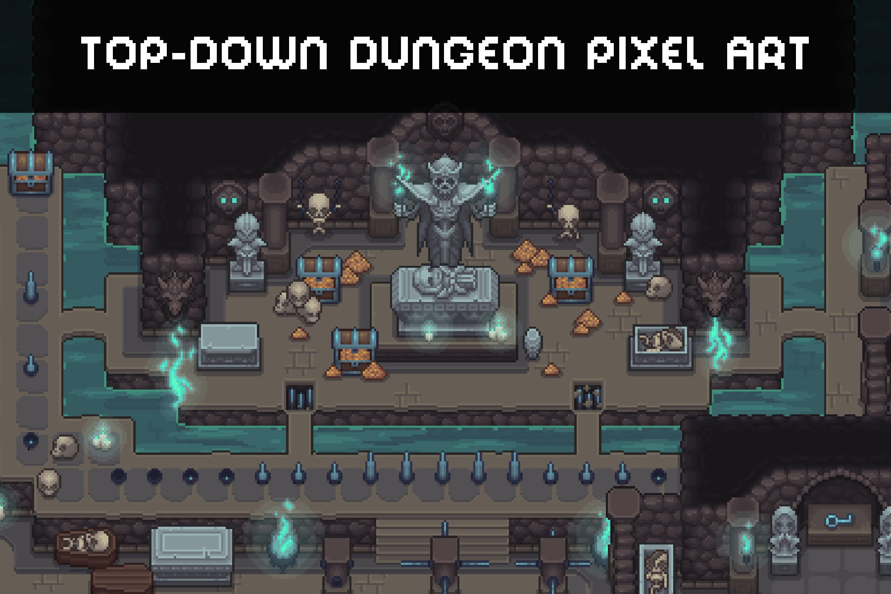 Top-Down Dungeon Pixel Tileset for RPG and Roguelike - CraftPix.net
