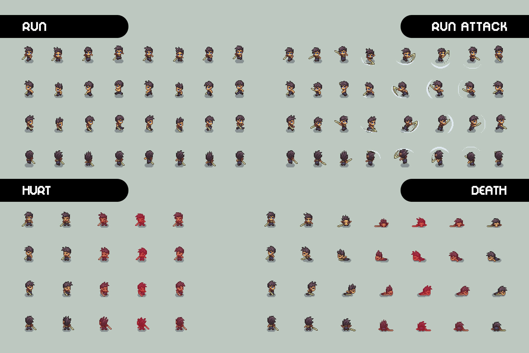 Free Swordsman 1–3 Level Pixel Top-Down Sprite Character - CraftPix.net