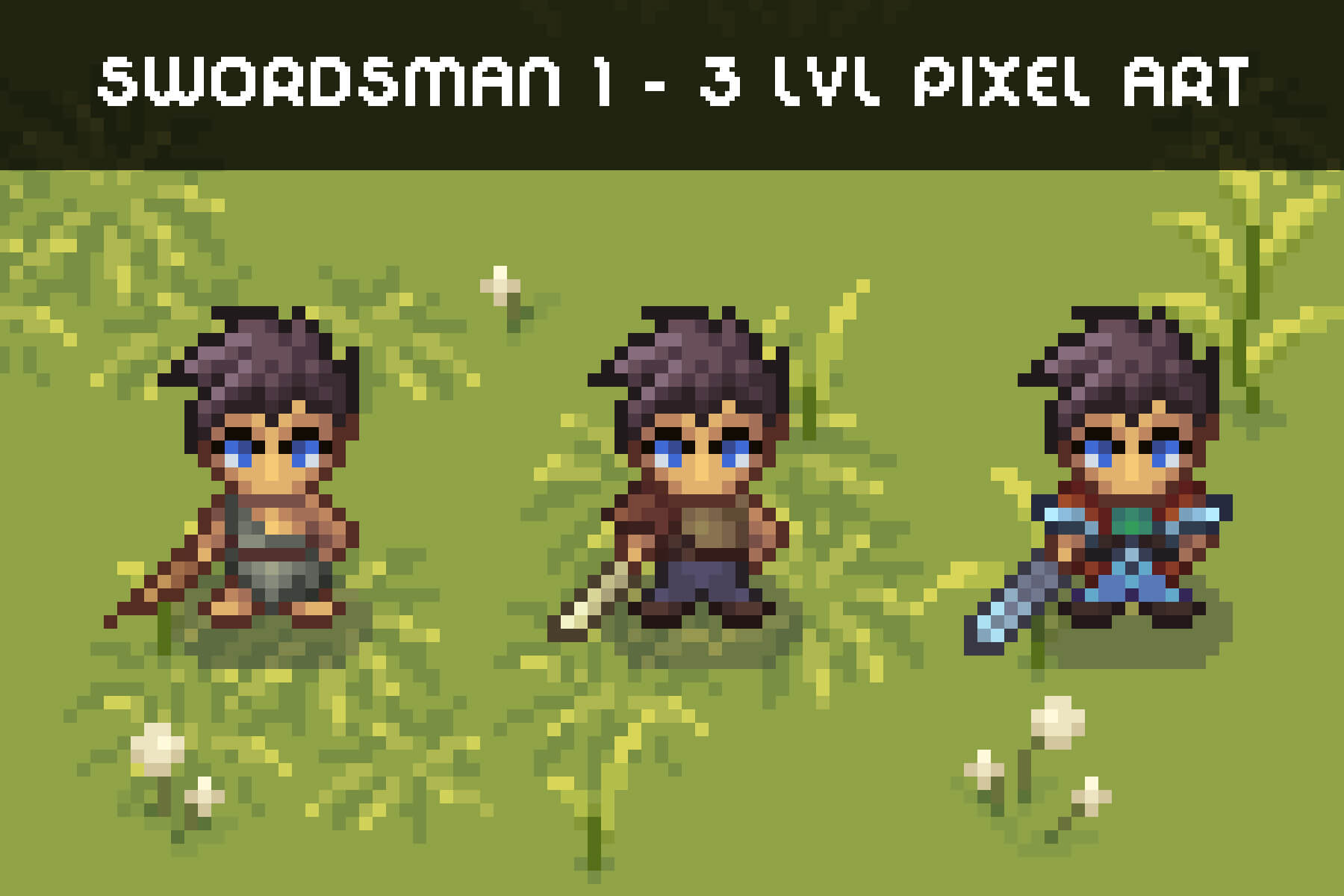 Free Swordsman 1–3 Level Pixel Top-Down Sprite Character - CraftPix.net