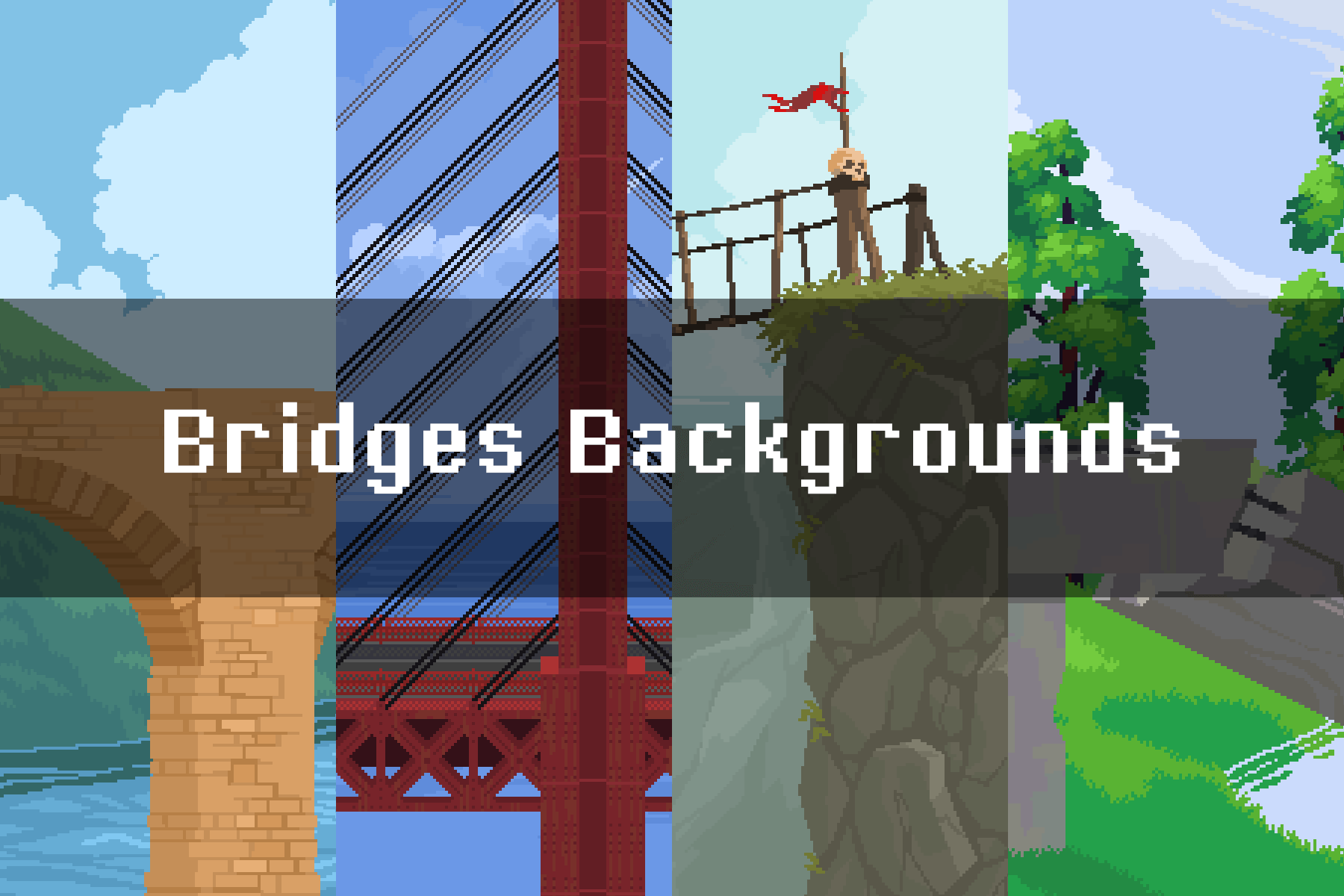 Bridges Pixel Art Backgrounds - CraftPix.net