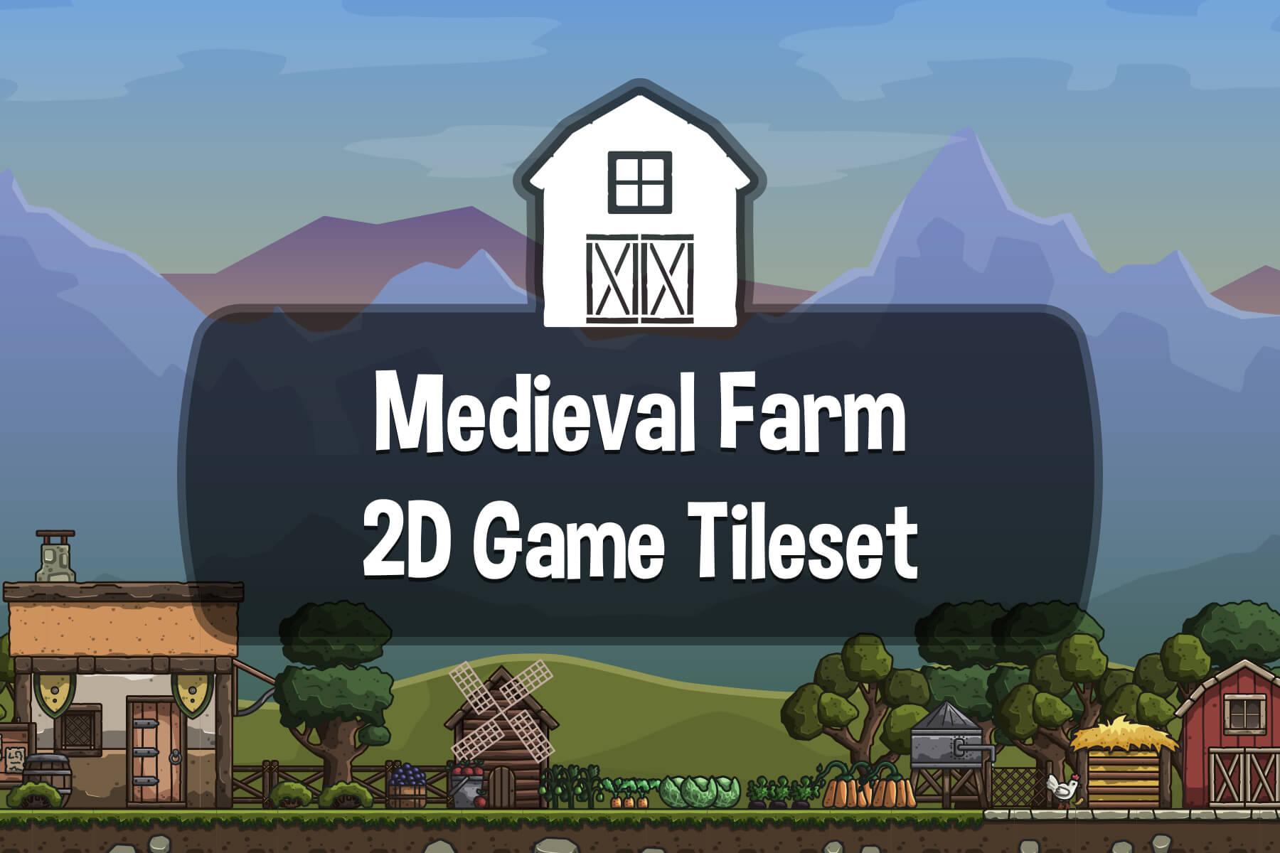 Cartoon Medieval Farm 2D Tileset for Platformer - CraftPix.net