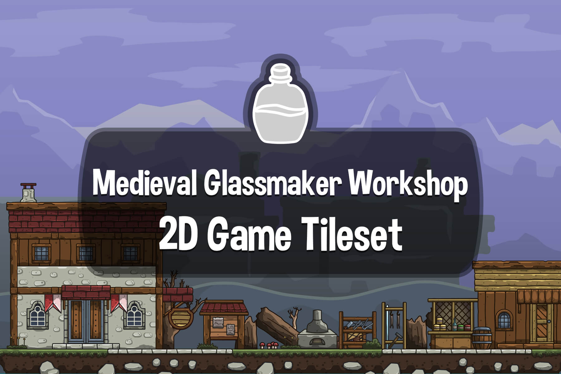 Free Cartoon Medieval Glassmaker Workshop Game Tileset - CraftPix.net