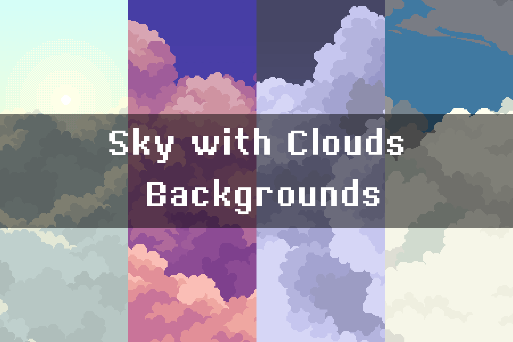 Free Sky with Clouds Pixel Seamless Backgrounds - CraftPix.net