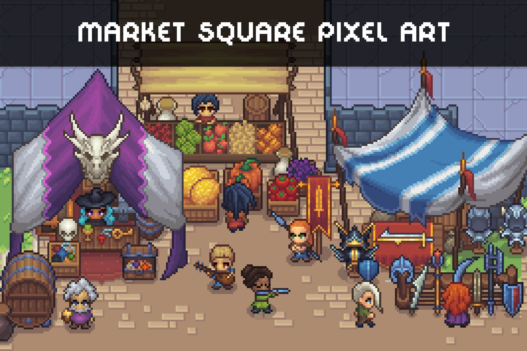 Pixel Art Market Square - RPG Shop and NPC Assets Pack - CraftPix.net