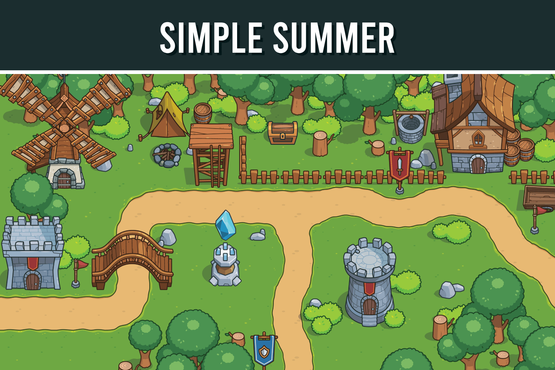 Free Simple Summer Top-Down Vector Tileset - CraftPix.net