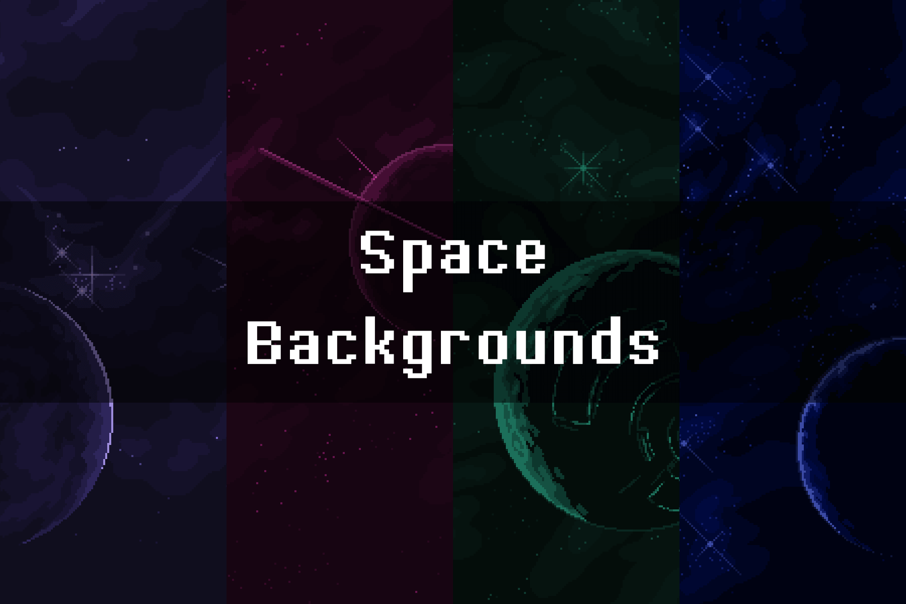Minimalistic Space Pixel Backgrounds for Video Games - CraftPix.net