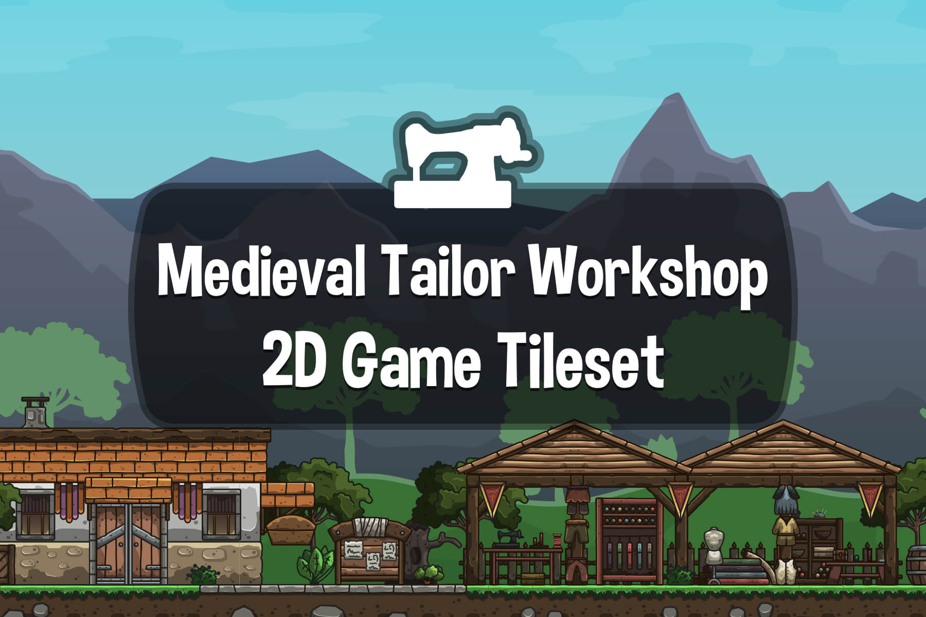 Cartoon Medieval Tailor Workshop 2D Game Tileset - CraftPix.net