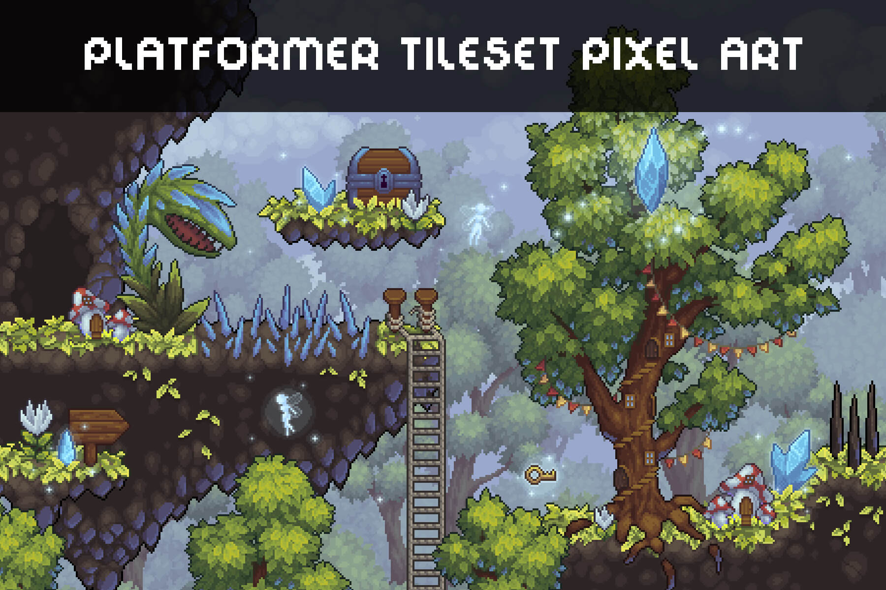 Free Platformer Game Tileset Pixel Art - CraftPix.net