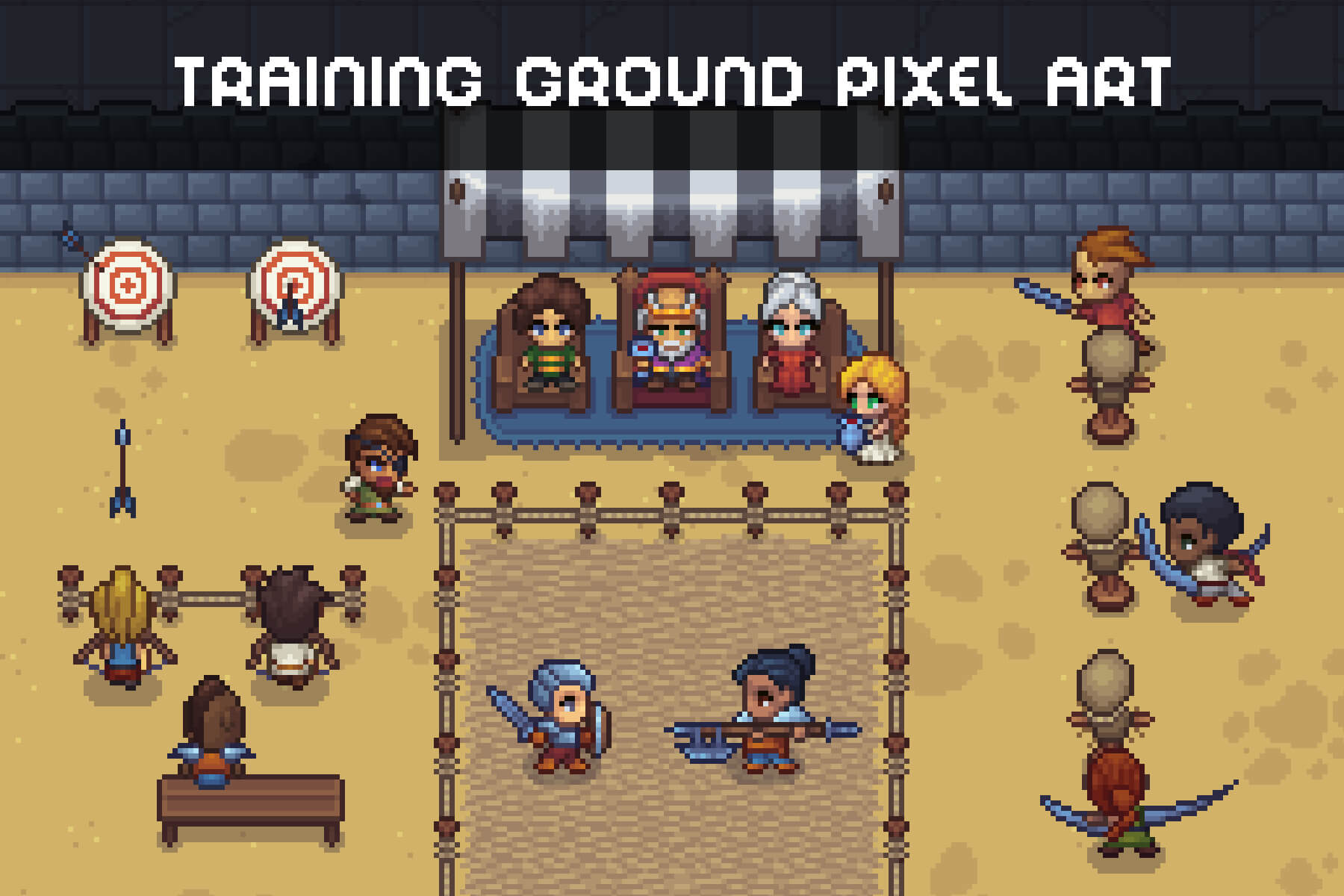 Pixel Art Training Arena Tileset for RPG Games - CraftPix.net