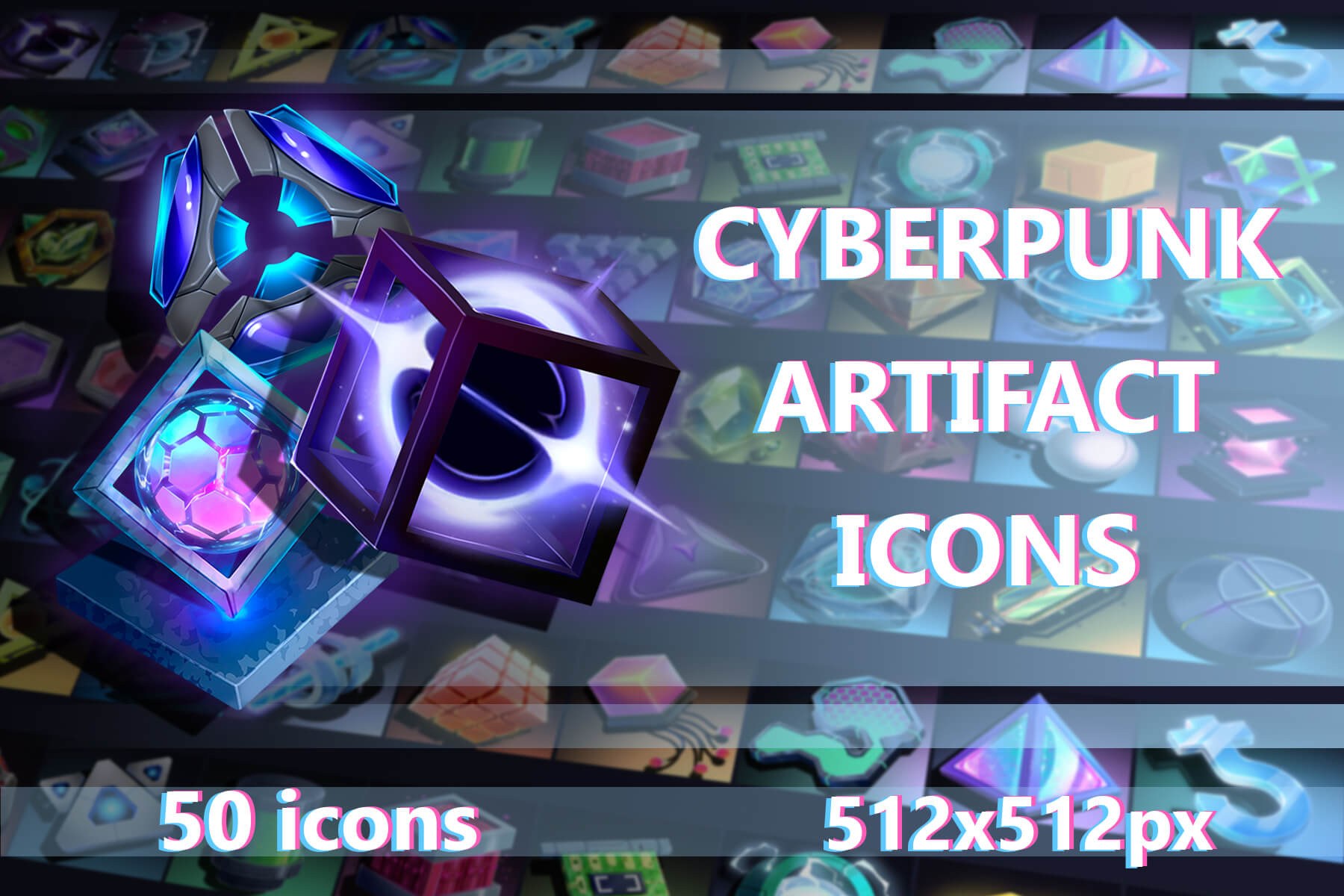 Sci-Fi Artifact Icons 512x512 Pack - CraftPix.net