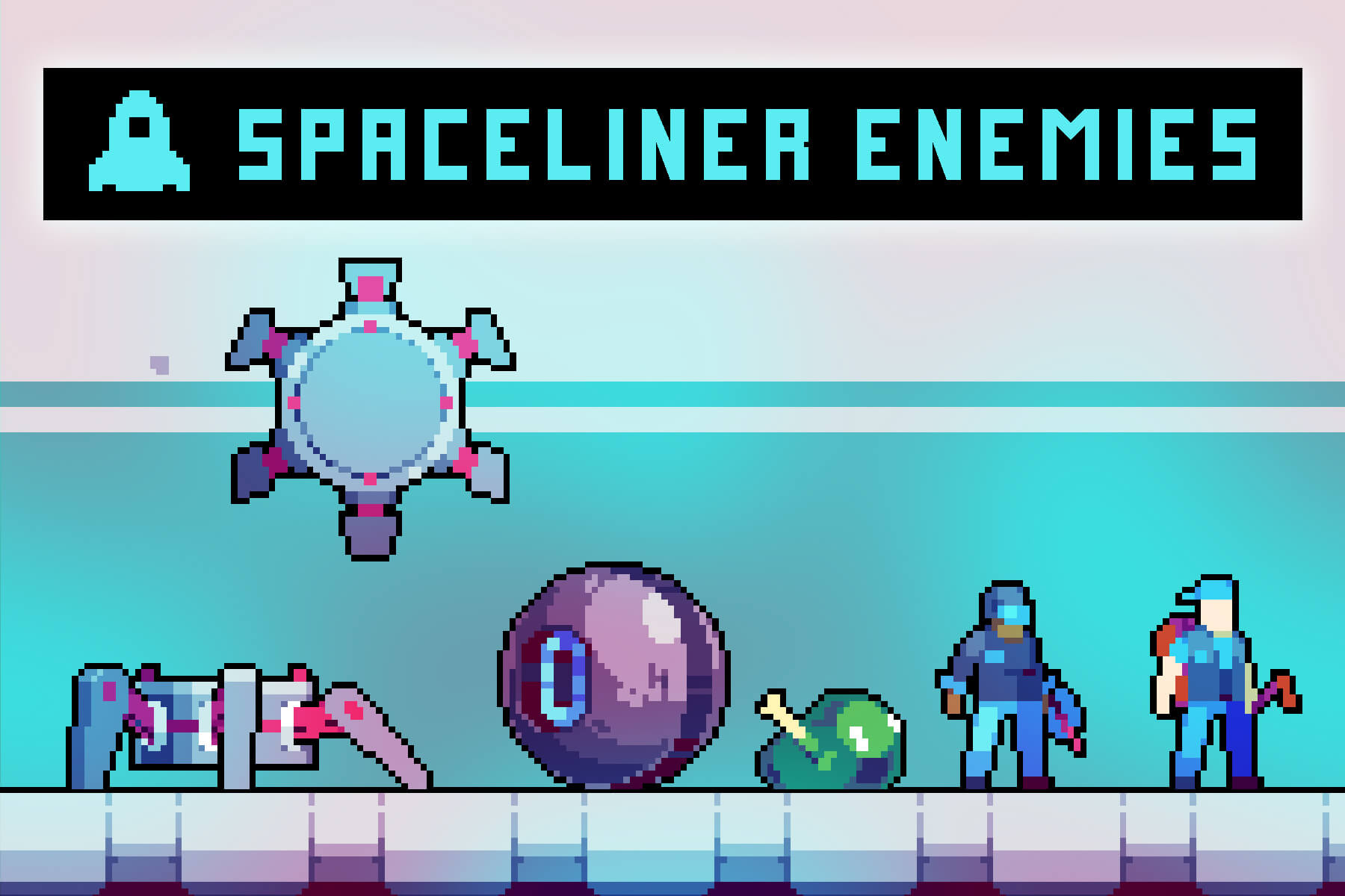 Spaceliner Enemies 2D Pixel Art Sci-Fi Sprite Pack - CraftPix.net