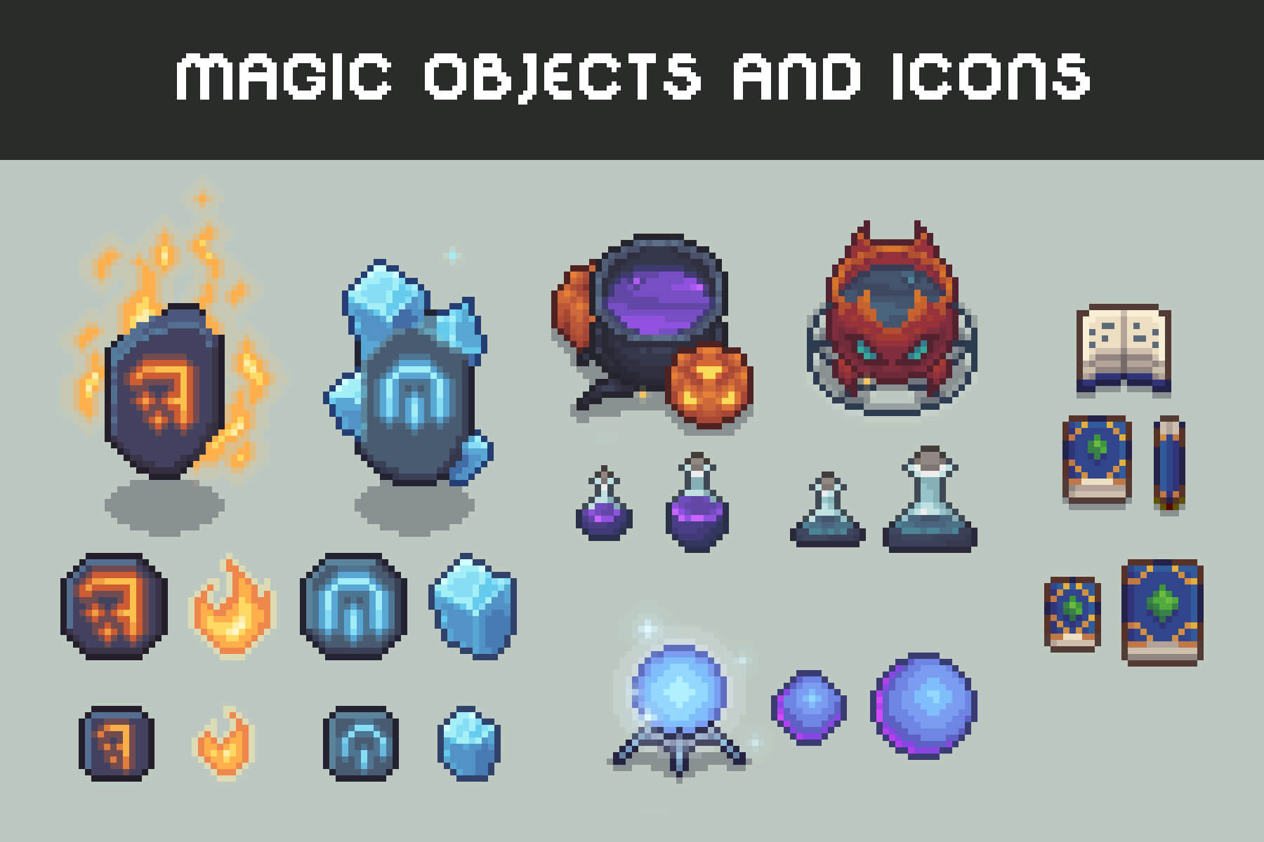 Magic Objects and Icons Pixel Art Pack - CraftPix.net