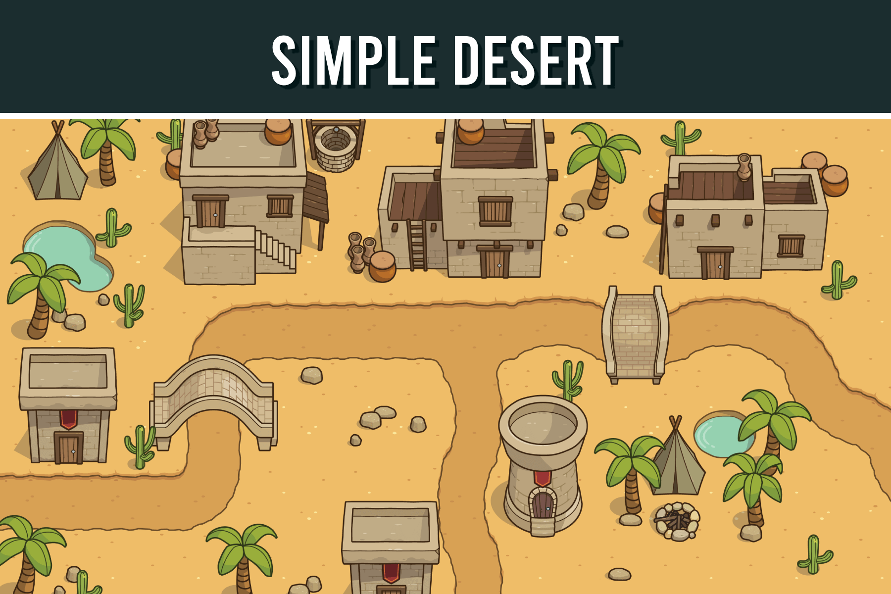 Settlement in the Desert Top-Down Tileset - CraftPix.net