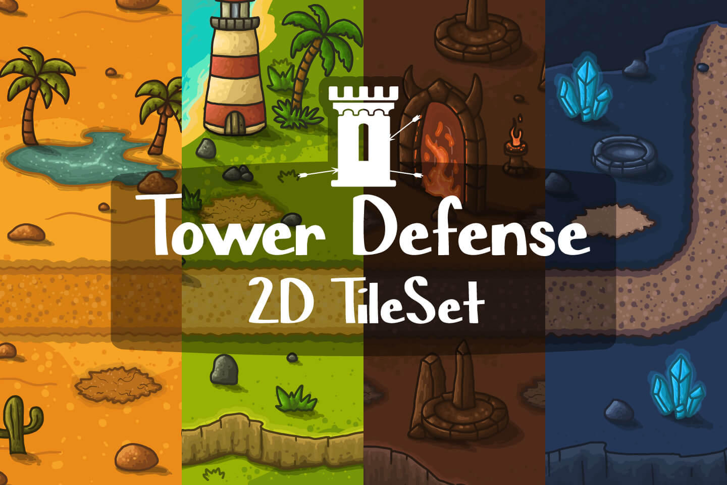 2D Tower Defense Tile Set for Strategy Games - CraftPix.net