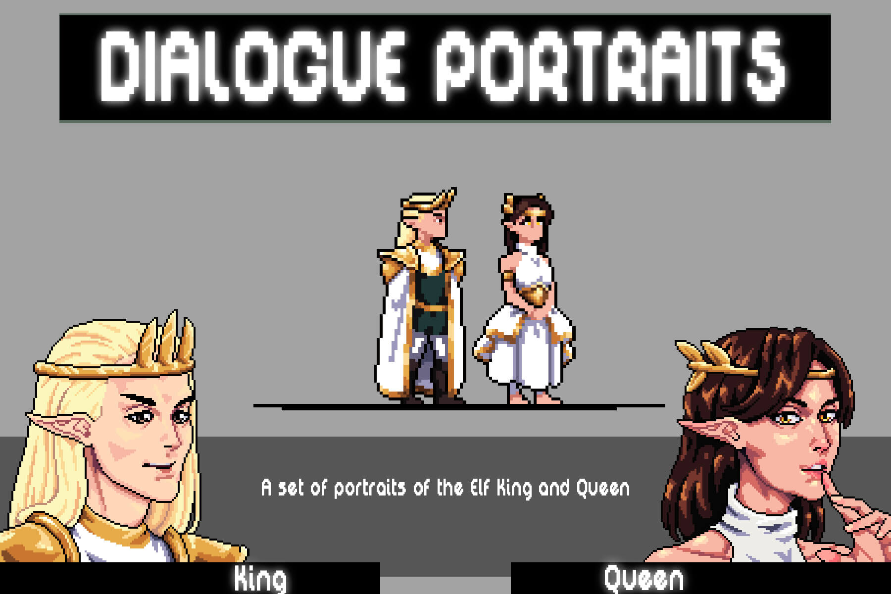 Elf King and Queen Pixel Avatar Icon Pack for Dialogue - CraftPix.net