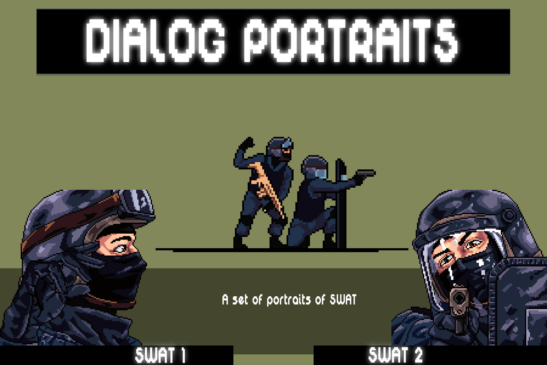 Free SWAT Dialog Portraits for Pixel Games - CraftPix.net