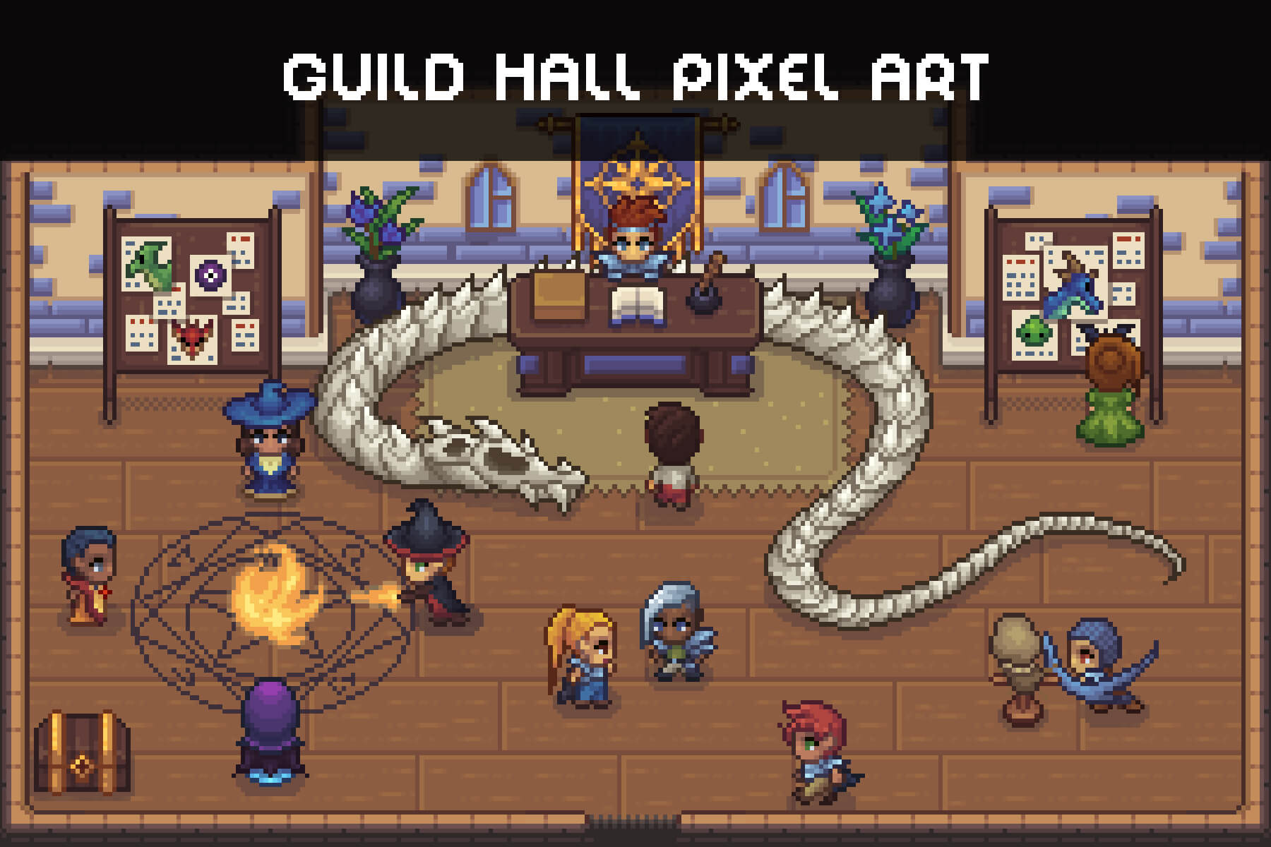 Free Top-Down Pixel Art Guild Hall Asset Pack - CraftPix.net
