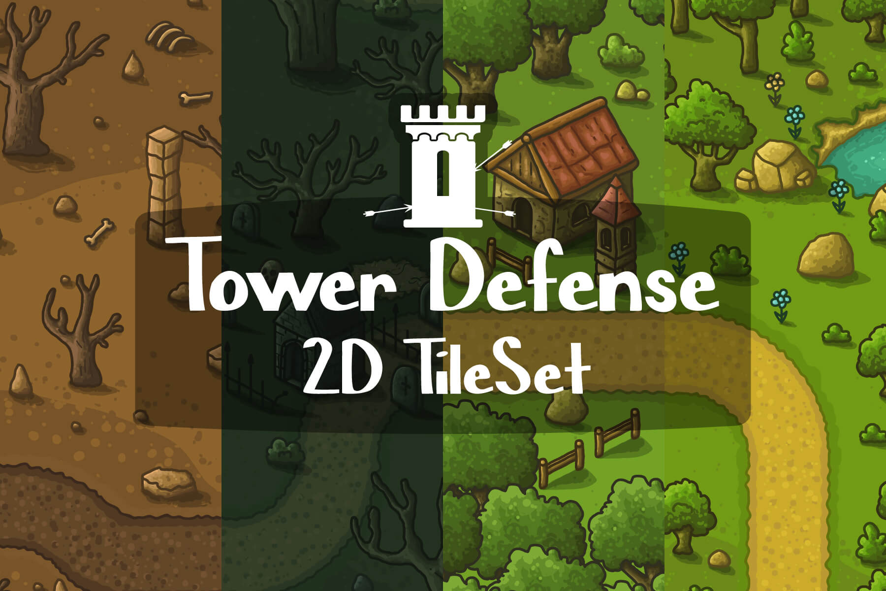 Top-Down 2D Game Vector Tileset for TD - CraftPix.net