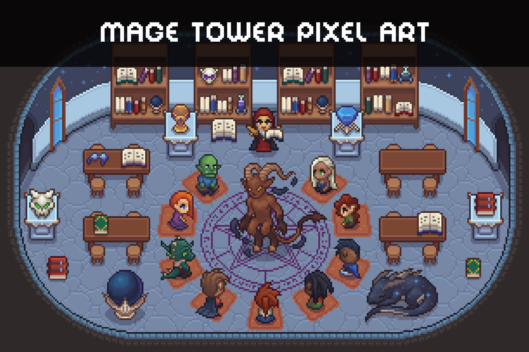 Mage Tower Top-Down Pixel Art Asset Pack - CraftPix.net