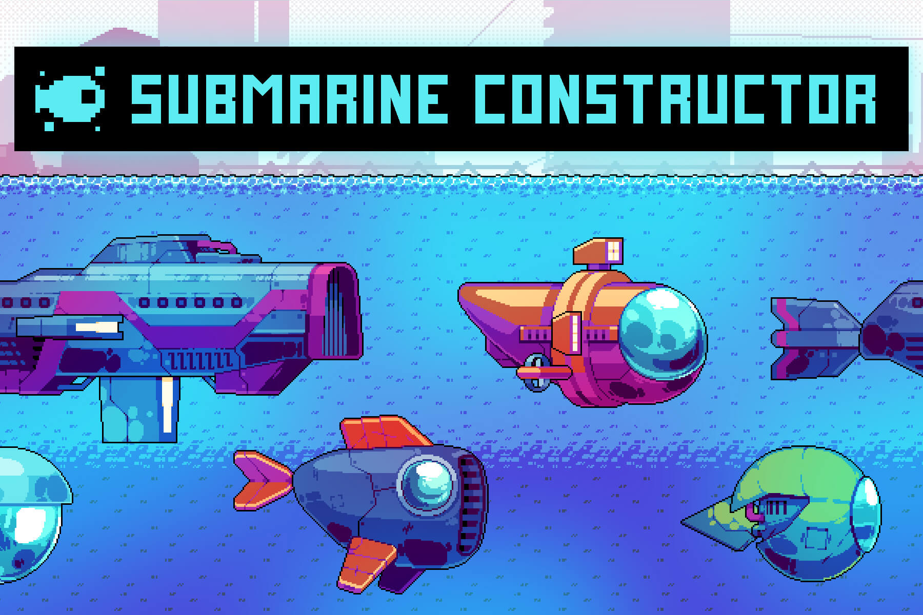 Pixel Art Underwater Submarine Constructor Pack - CraftPix.net