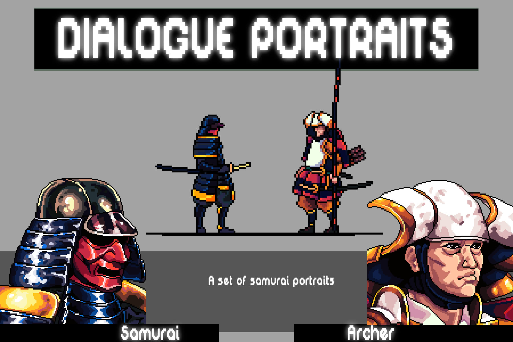 Samurai Avatar Icon Pixel Pack for Dialogue - CraftPix.net