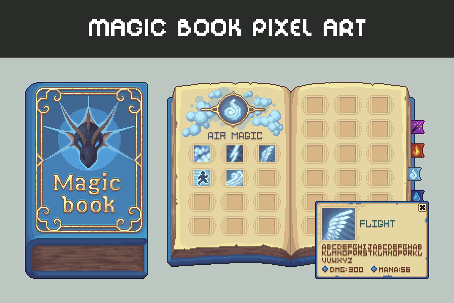 Free Animated Magic Book Pixel Art Asset Pack - CraftPix.net