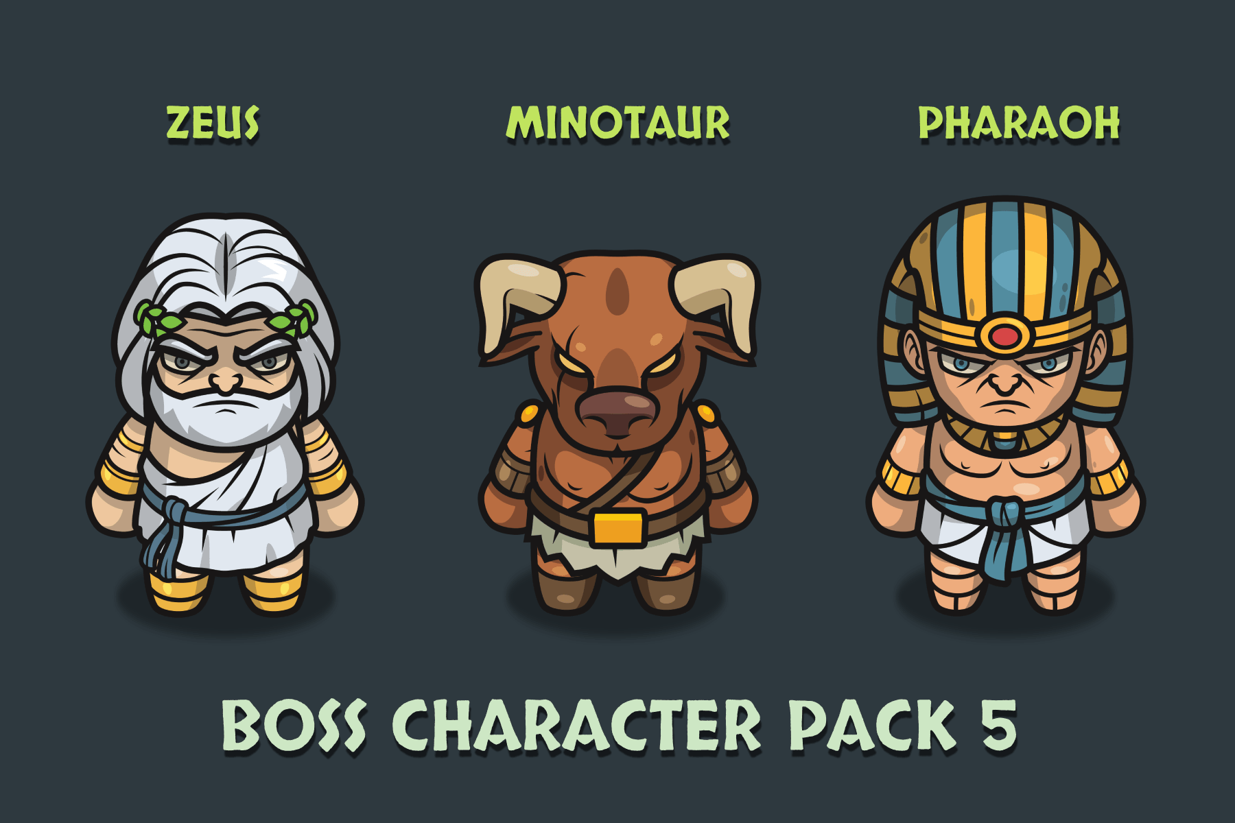 Ancient Mythology Boss Characters Top-Down Asset Pack - CraftPix.net